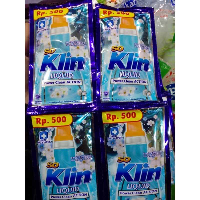 Jual Sabun cuci so klin liquid rentengan isi 24 bungkus warna biru ...