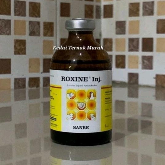 Jual Roxine 100 ml Injeksi Antibiotik Hewan Sapi Kambing Anjing Kucing ...