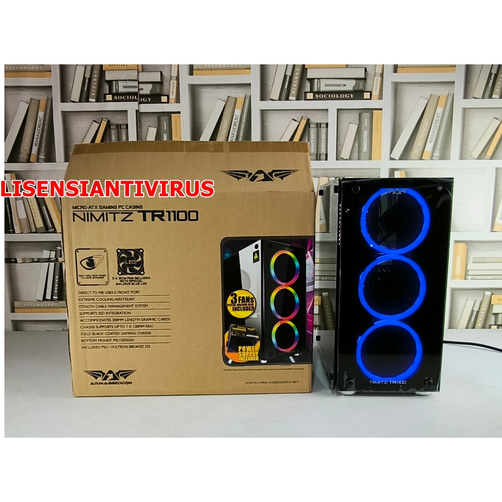 Jual Casing PC ARMAGEDDON Nimitz TR1100 armagedon include 3 Fan and PSU ...