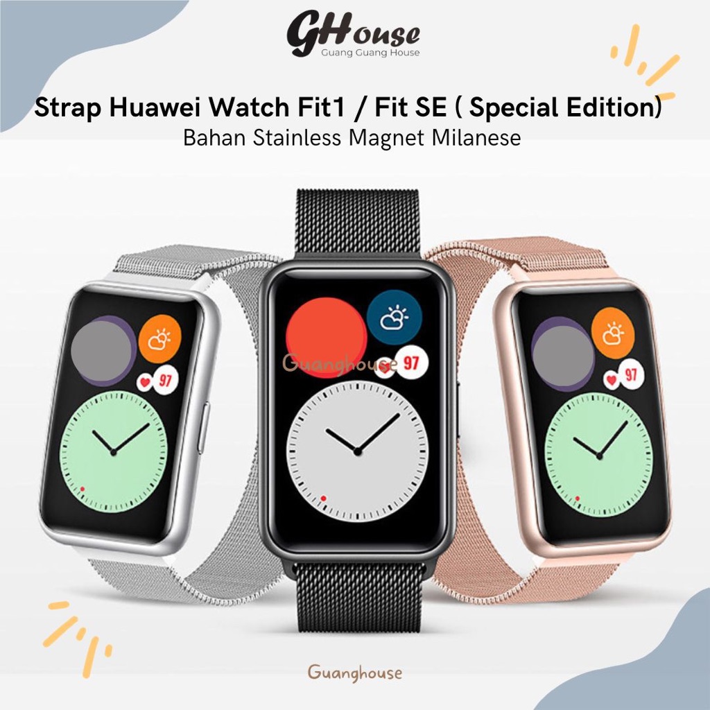 Jual Strap Huawei Watch Fit SE Stainless Magnet Tali Jam Huawei Watch ...