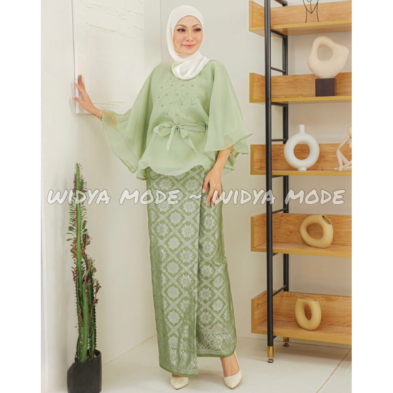 Jual ( COD ) Tunik Organza Set Rok Songket / Tunik Mewah / Tunik Wisuda ...