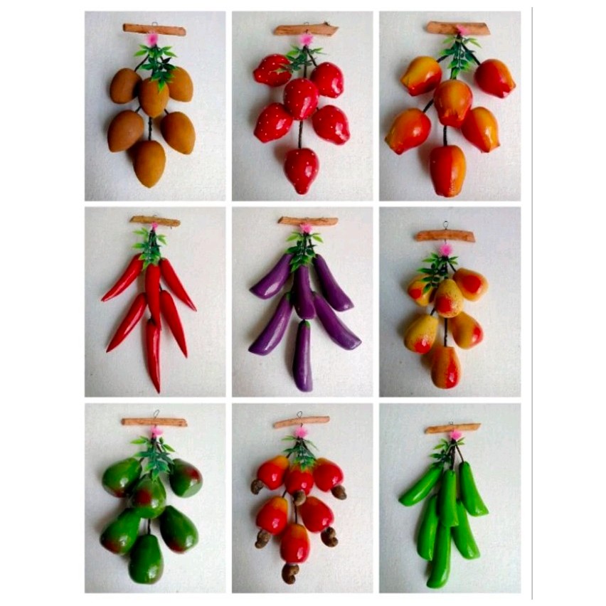 Jual BUAH KAYU GANTUNG IMITASI DEKORASI DINDING IMITASI KAYU ARTIFICIAL ...