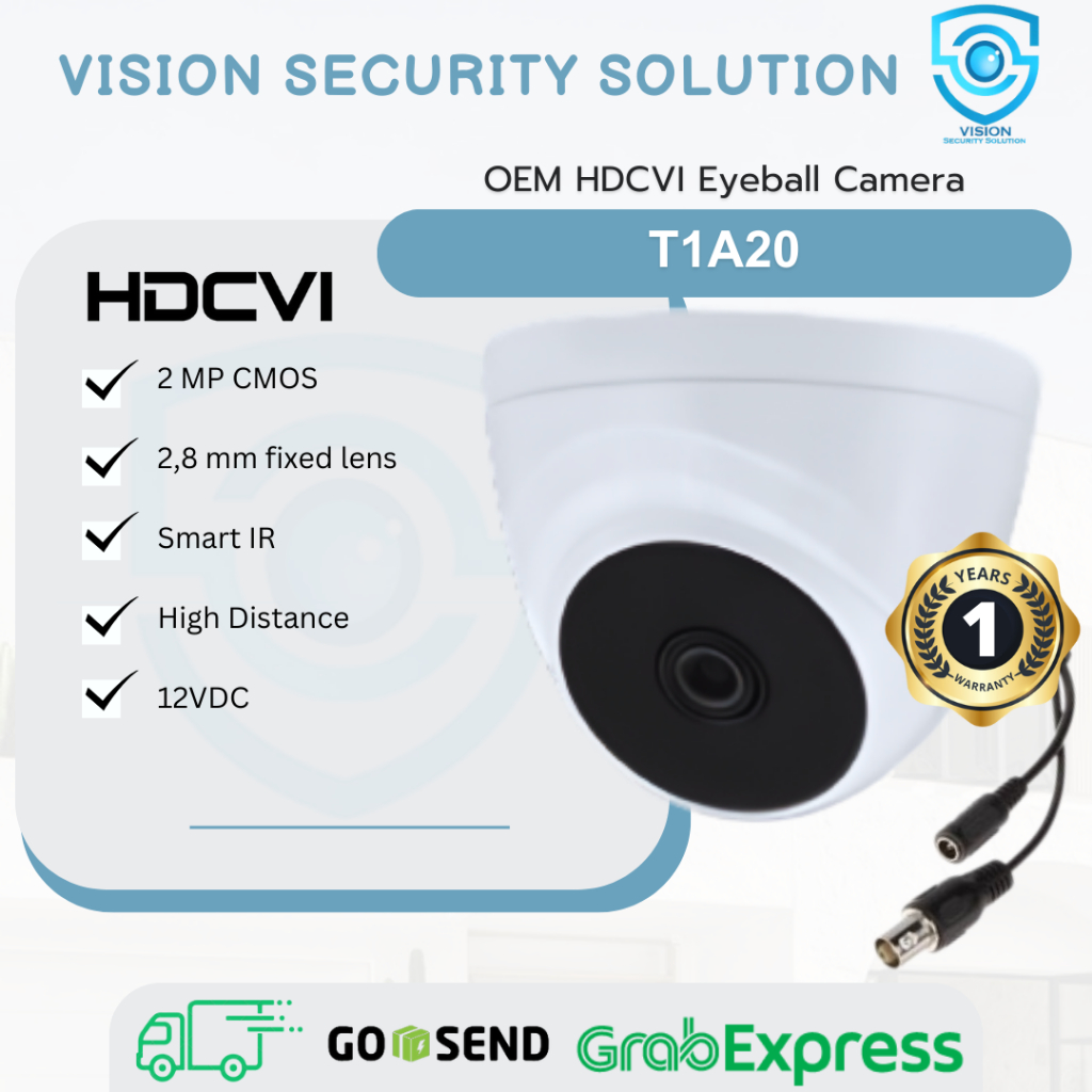 Jual Kamera CCTV HDCVI Dahua OEM Indoor 2MP HAC-T1A20 Cooper Series ...
