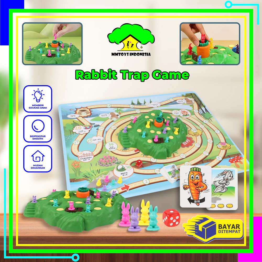 Jual MI-M346 Mainan Edukasi Board Game Kelinci Hop Anak Rabbit Trap ...