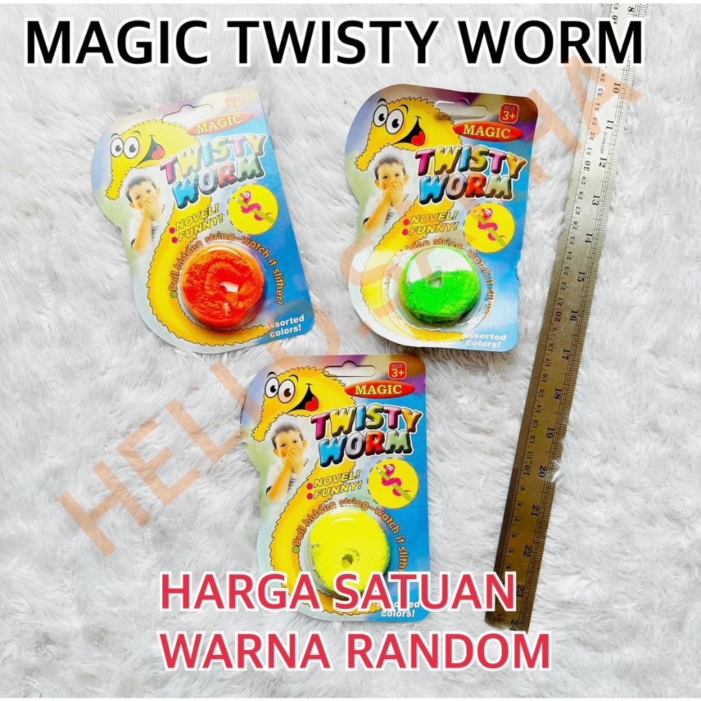 Jual MAINAN MAGIC TWISTY WORM MAIN ULAR ULARAN SNAKE ULAT BULU WARNA ...