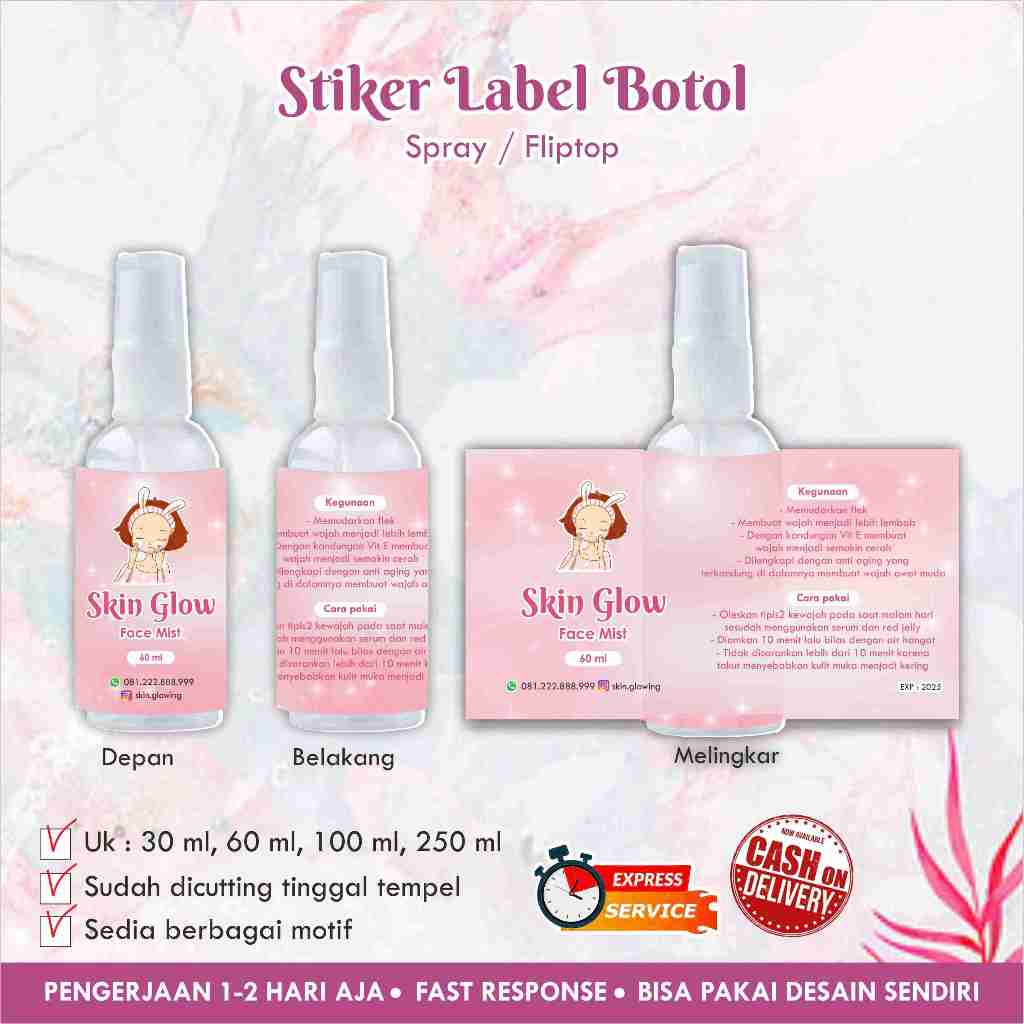 Jual [72 pcs] Stiker Cromo Skincare Botol Fliptop & Spray / Kosmetik ...