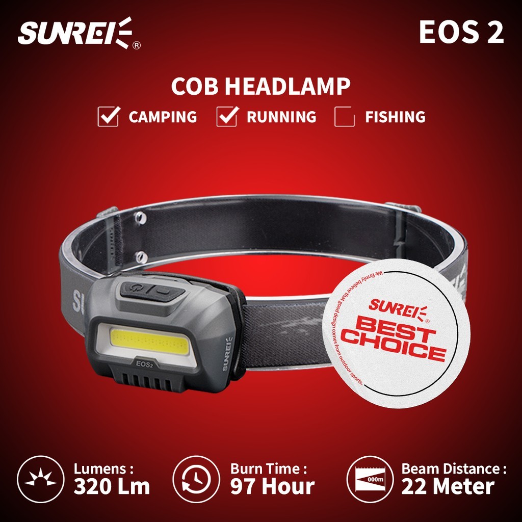 Jual Sunrei Lampu Kepala Headlamp EOS2 320 Lumens IPX6 | Shopee Indonesia