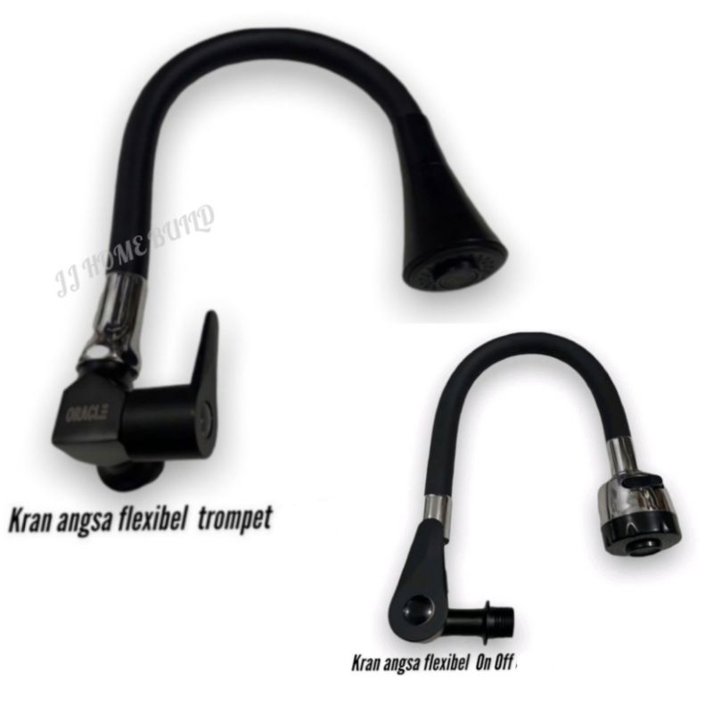 Jual Kran Angsa Flexibel Oracle Hitam Stainless Full Black / Kran Cuci ...