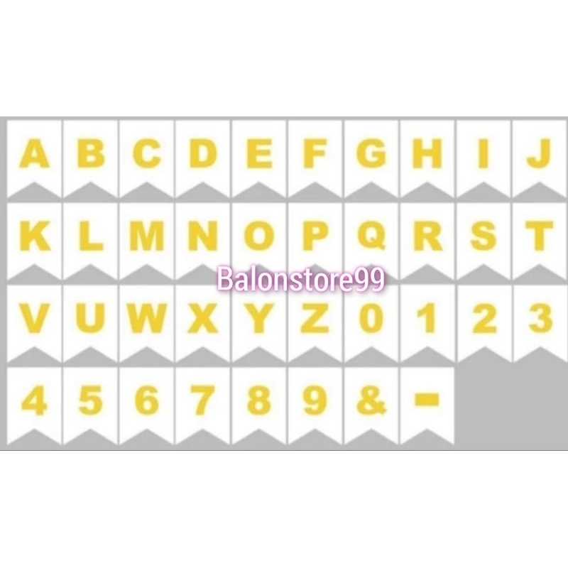 Jual Banner Huruf Warna Putih Gold / Bunting Flag Huruf | Shopee Indonesia