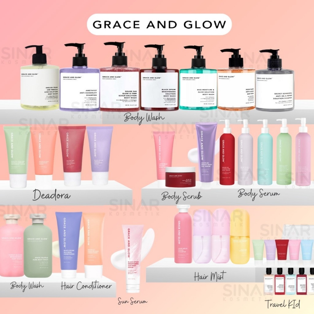 Jual GRACE AND GLOW Body Wash - Body Serum - Shampoo - Hair Mist ...