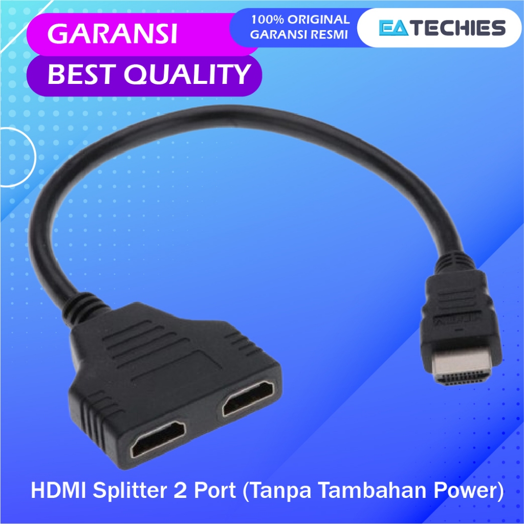 Jual KABEL HDMI SPLITTER 2 PORT TANPA POWER - BEST QUALITY ORIGINAL ...