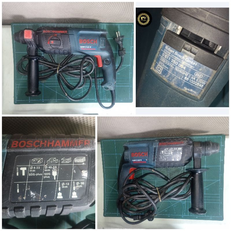 Jual mesin bor beton BOSCH GBH 2-22 S rotary hammer drill | Shopee ...