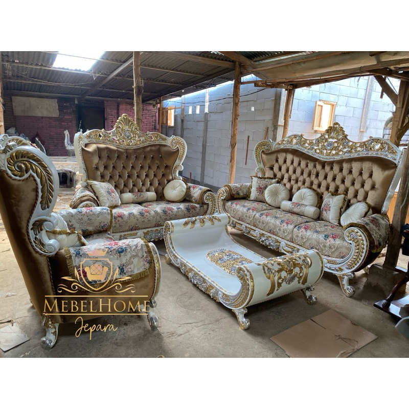 Jual kursi sofa perahu ukir mewah/kursi sofa jepara/kursi tamu sofa ...