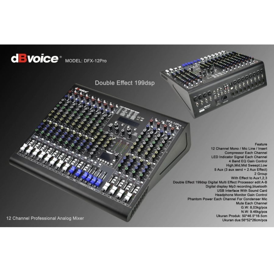 Jual Mixer dB Voice DFX 12 Pro 12 Channel DFX 12PRO Original Dbvoice | Shopee Indonesia