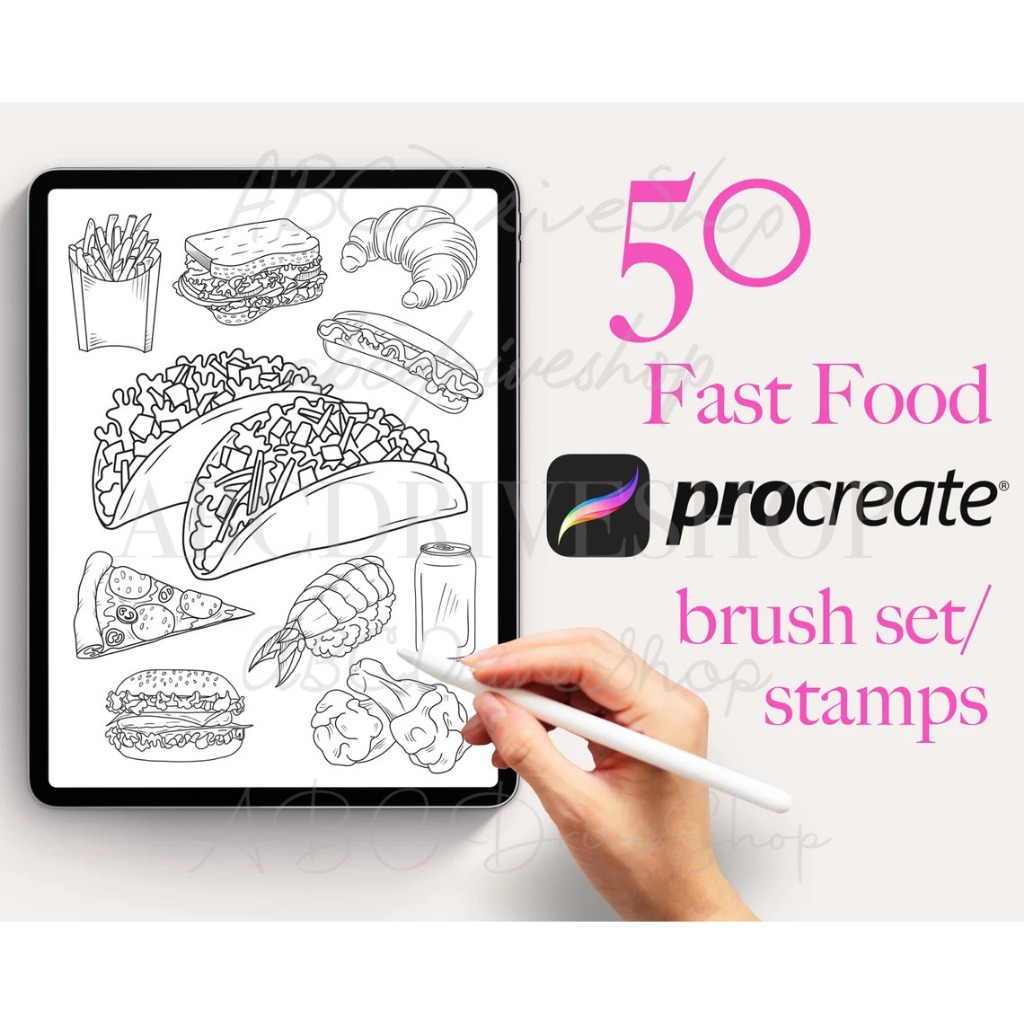 Jual Procreate Brush - Fast Food Procreate Stamps +UPDATE *premium ...