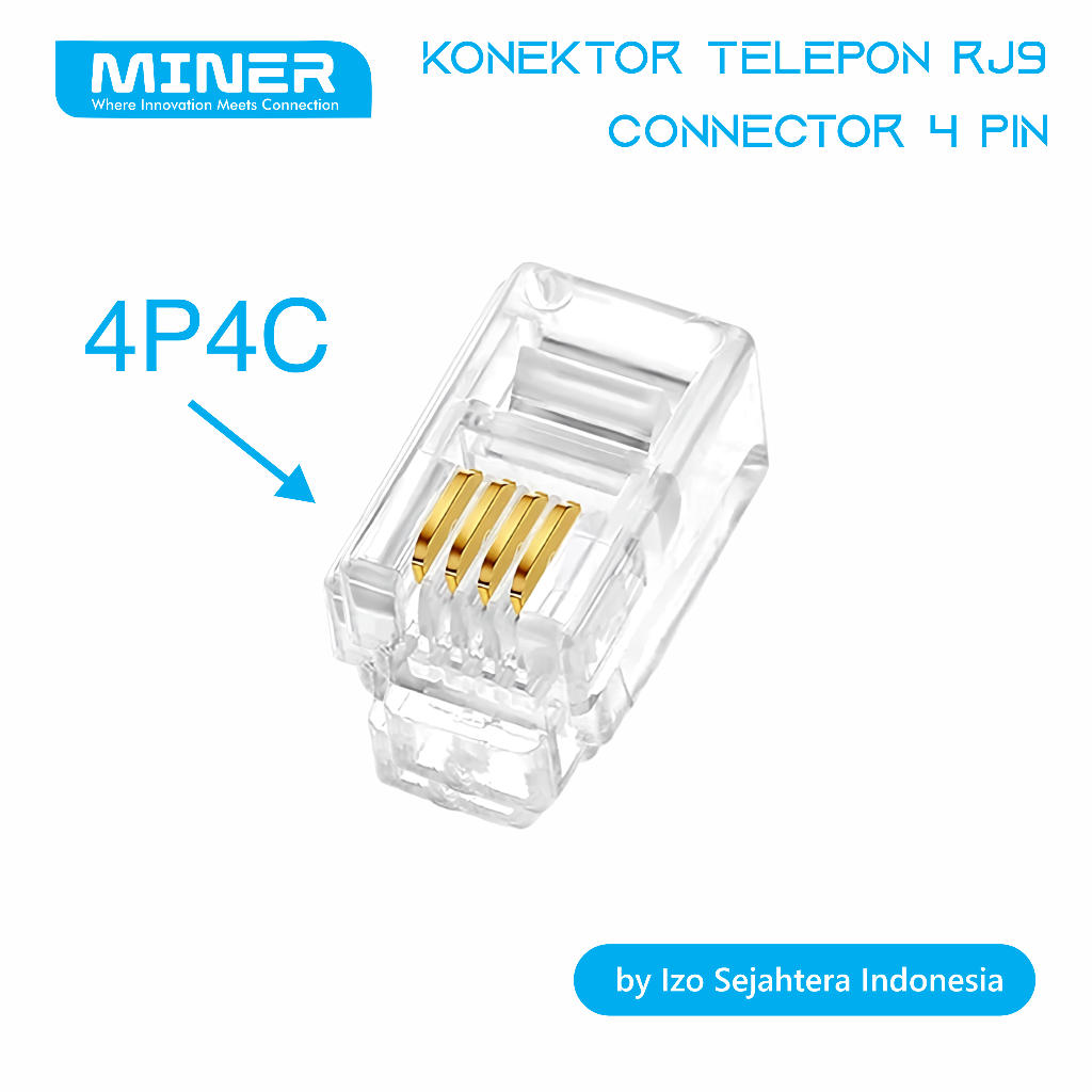 Jual Konektor Telepon RJ9 Connector 4 Pin | Shopee Indonesia