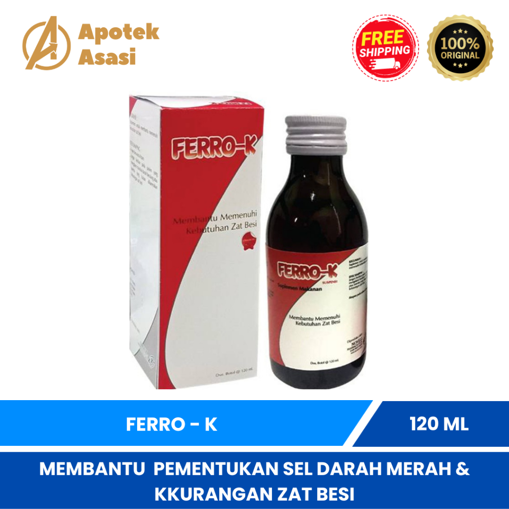 Jual FERRO-K SIRUP 120ML FERRO K SYRUP MULTIVITAMIN ZAT BESI PENAMBAH ...