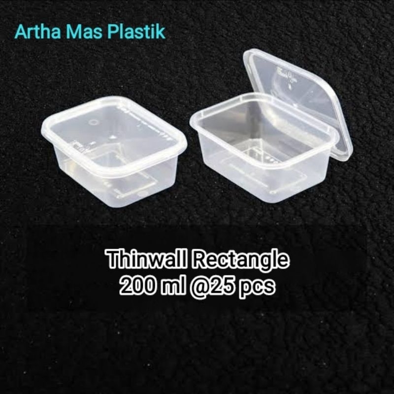 Jual Kotak Makan Thinwall Rectangle / Food Container 200ml @25pcs | Shopee Indonesia