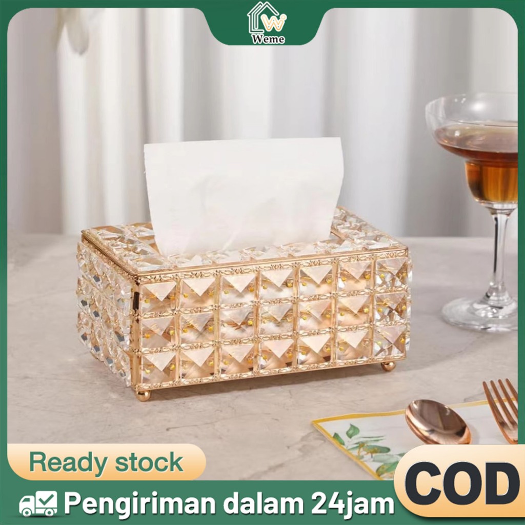 Jual Kristal Kotak Tisu /Tempat Tissue gold /Tissue Emas Mewah Elegant ...