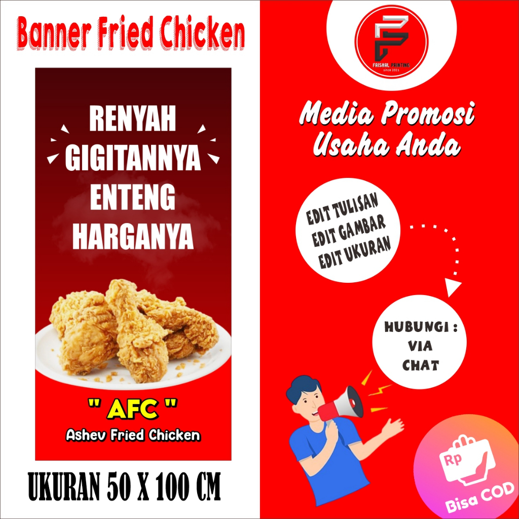 Jual Spanduk Fried Chicken / Banner Ayam Goreng / Spanduk Ukuran 50 x ...