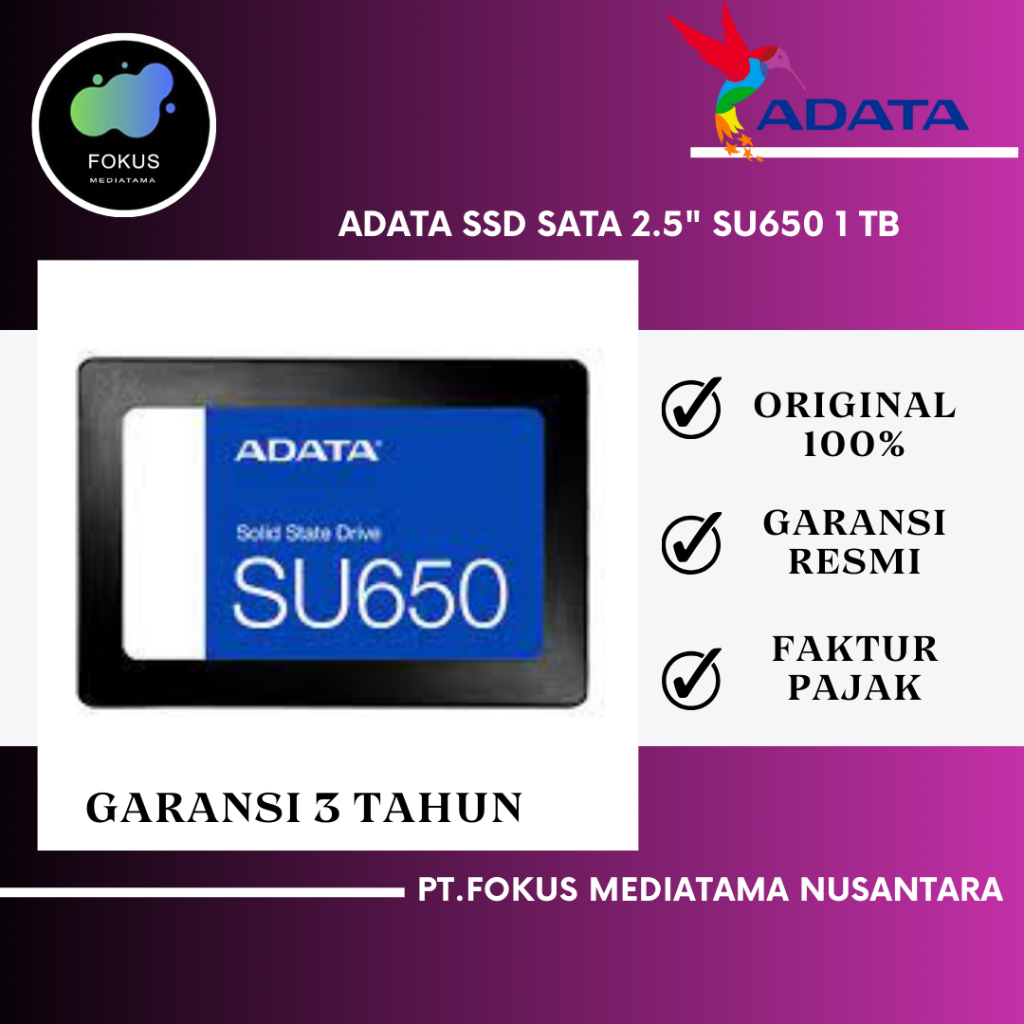 Jual SSD ADATA SU650 1TB Ultimate 2.5" Sata III | Shopee Indonesia