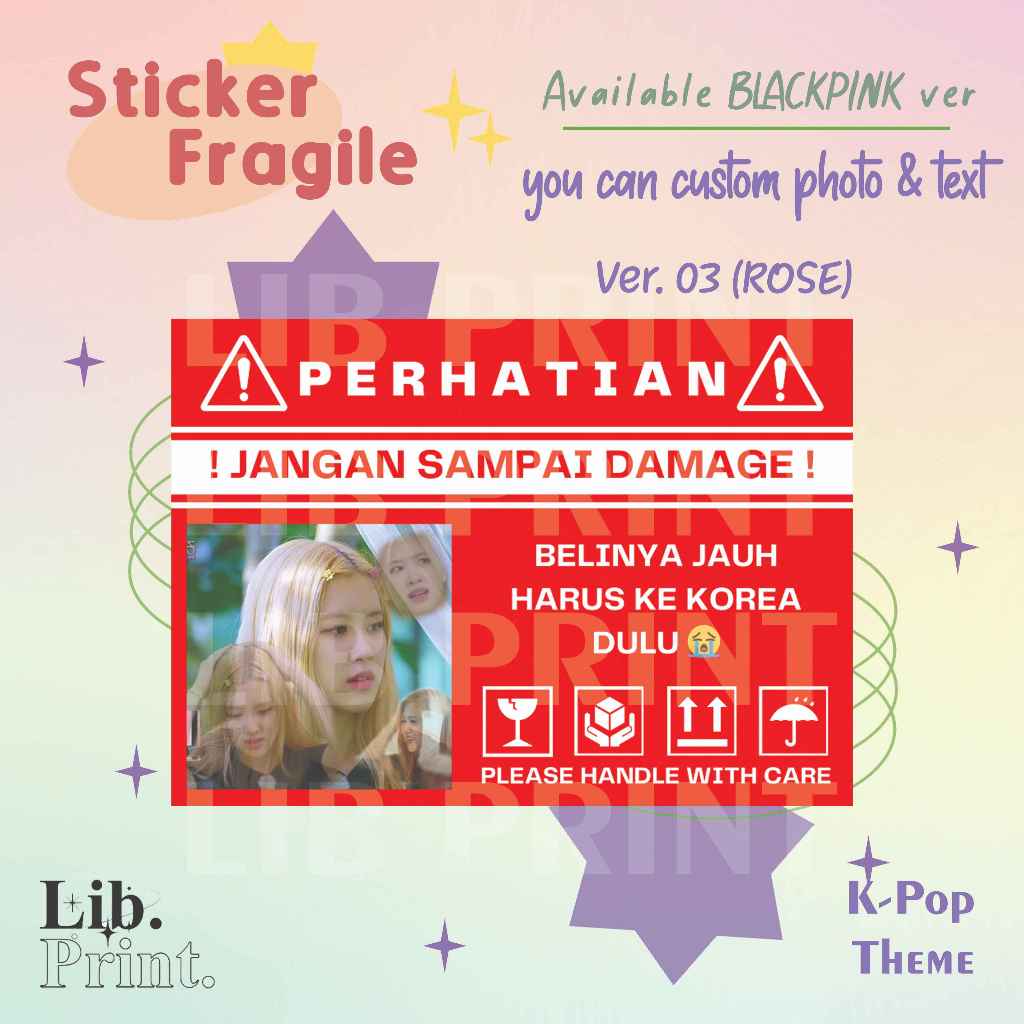 Jual STICKER FRAGILE / STICKER KPOP BLACKPINK CUSTOM / STICKER LUCU ...