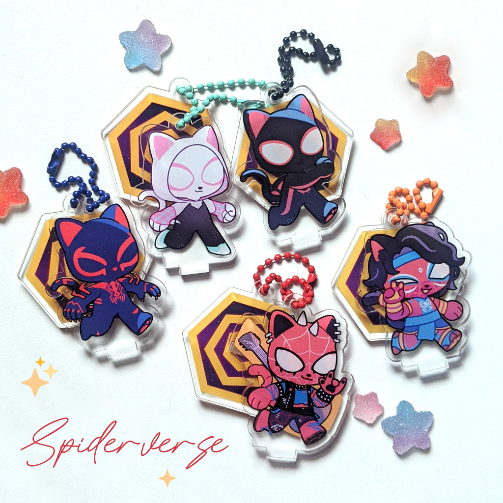 Jual Spidermeows Standee Keychain [Spiderman Across the Spiderverse ...