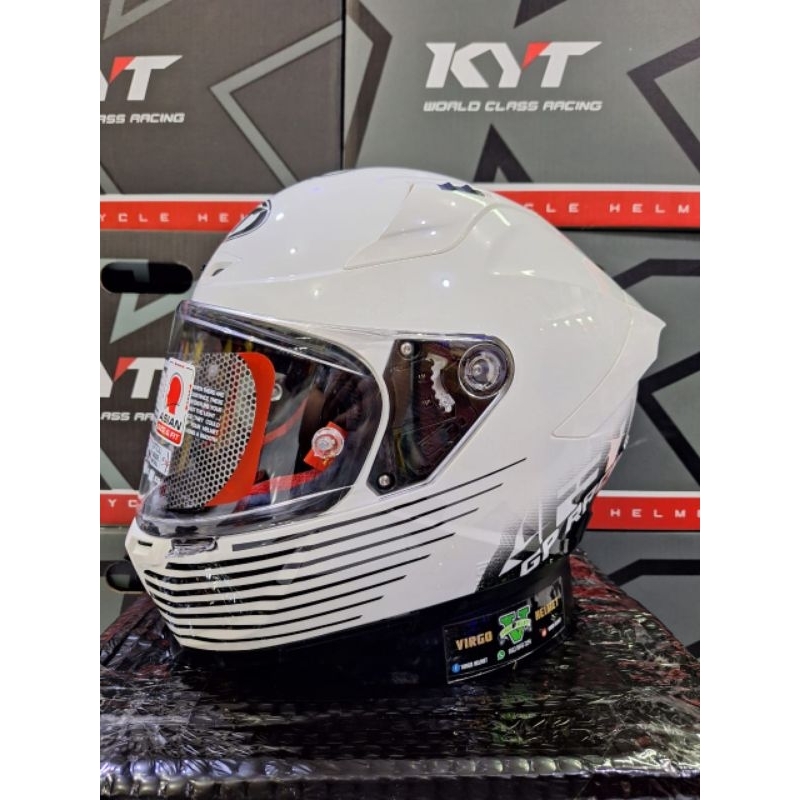 Jual HELM KYT STRIKER NEW MOTIF AF37 REPLICA MOTO GP WHITE BLACK ...