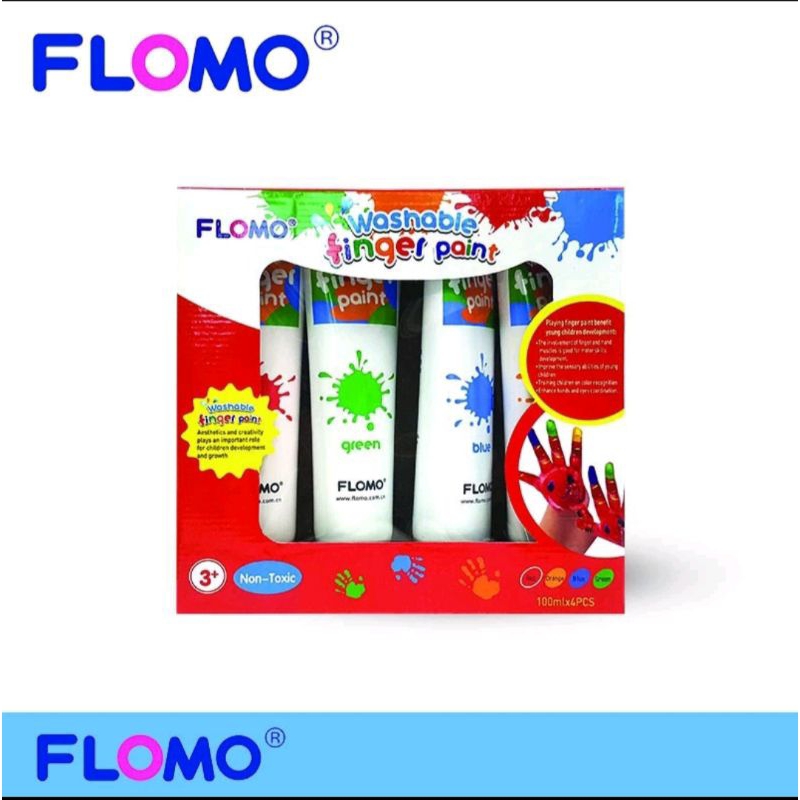 Jual FLOMO Finger Paint 4 Color @ 100 ML Washable Non Toxic / Cat Warna ...