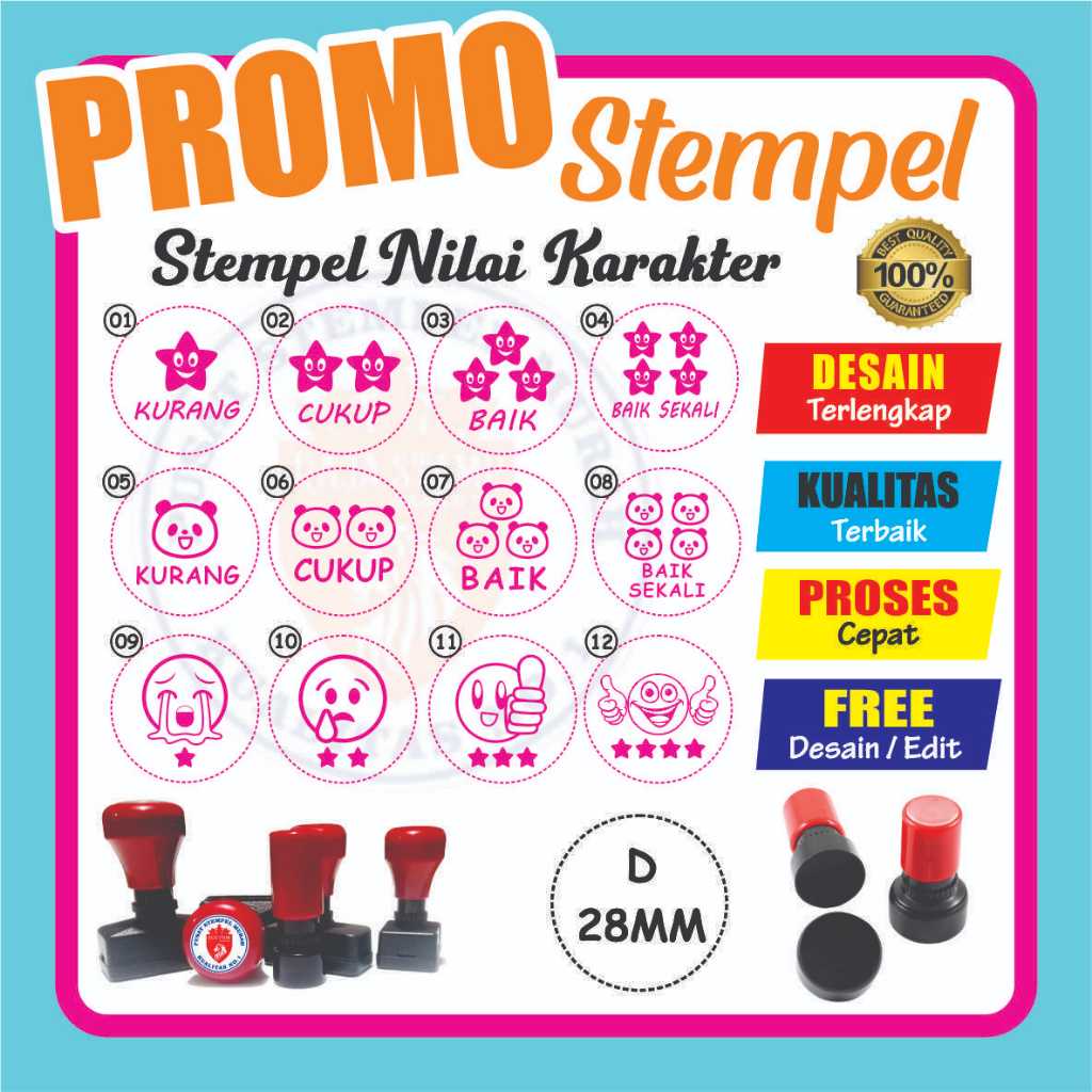 Jual Stempel Nilai Karakter TK / PAUD / SD murah berkualitas | Shopee ...