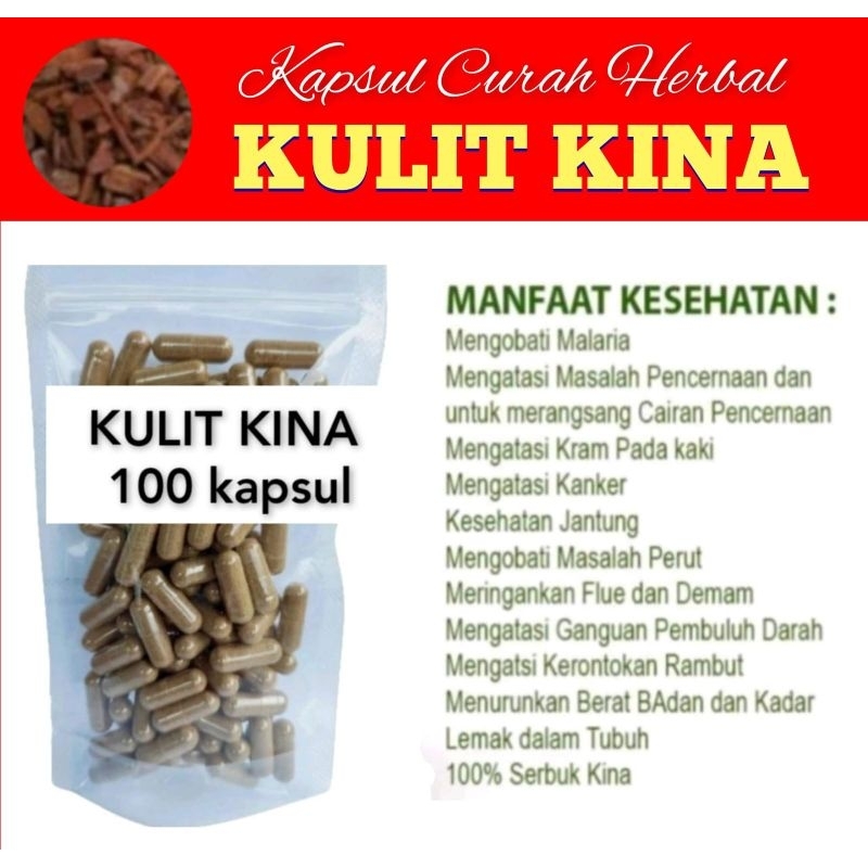 Jual KULIT KINA 100 KAPSUL CURAH HERBAL MALARIA PENCERNAAN FLU SAKIT ...