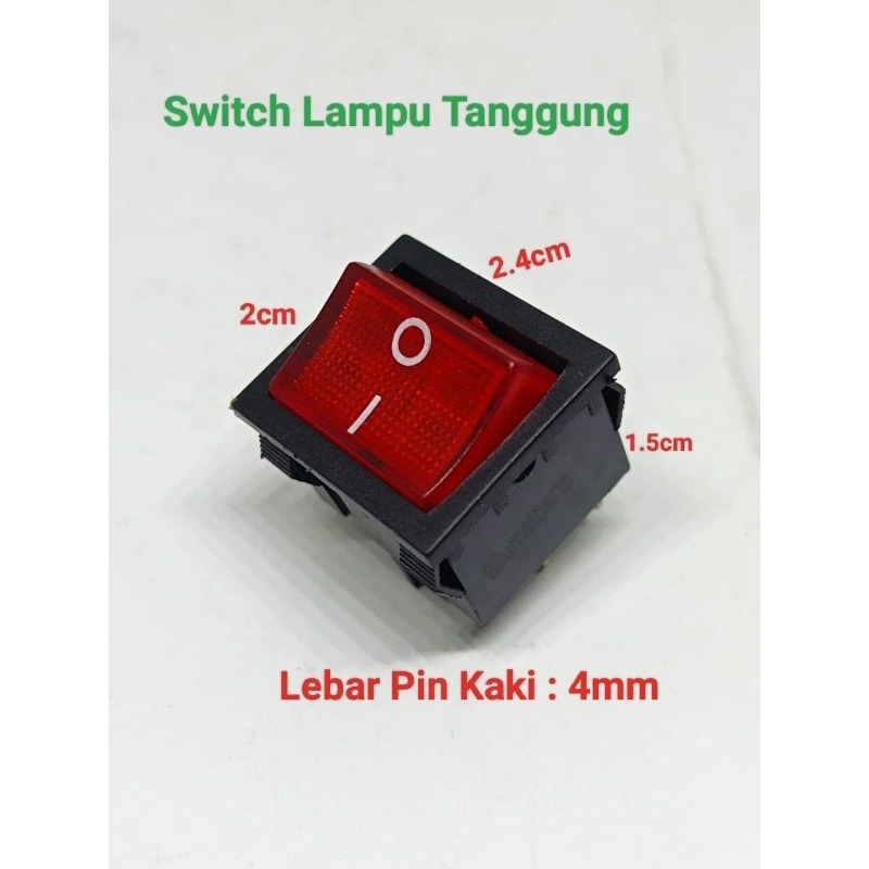 Jual Saklar Medium 4 Pin On Off Lampu Merah / Switch 4 Kaki Mediun ...