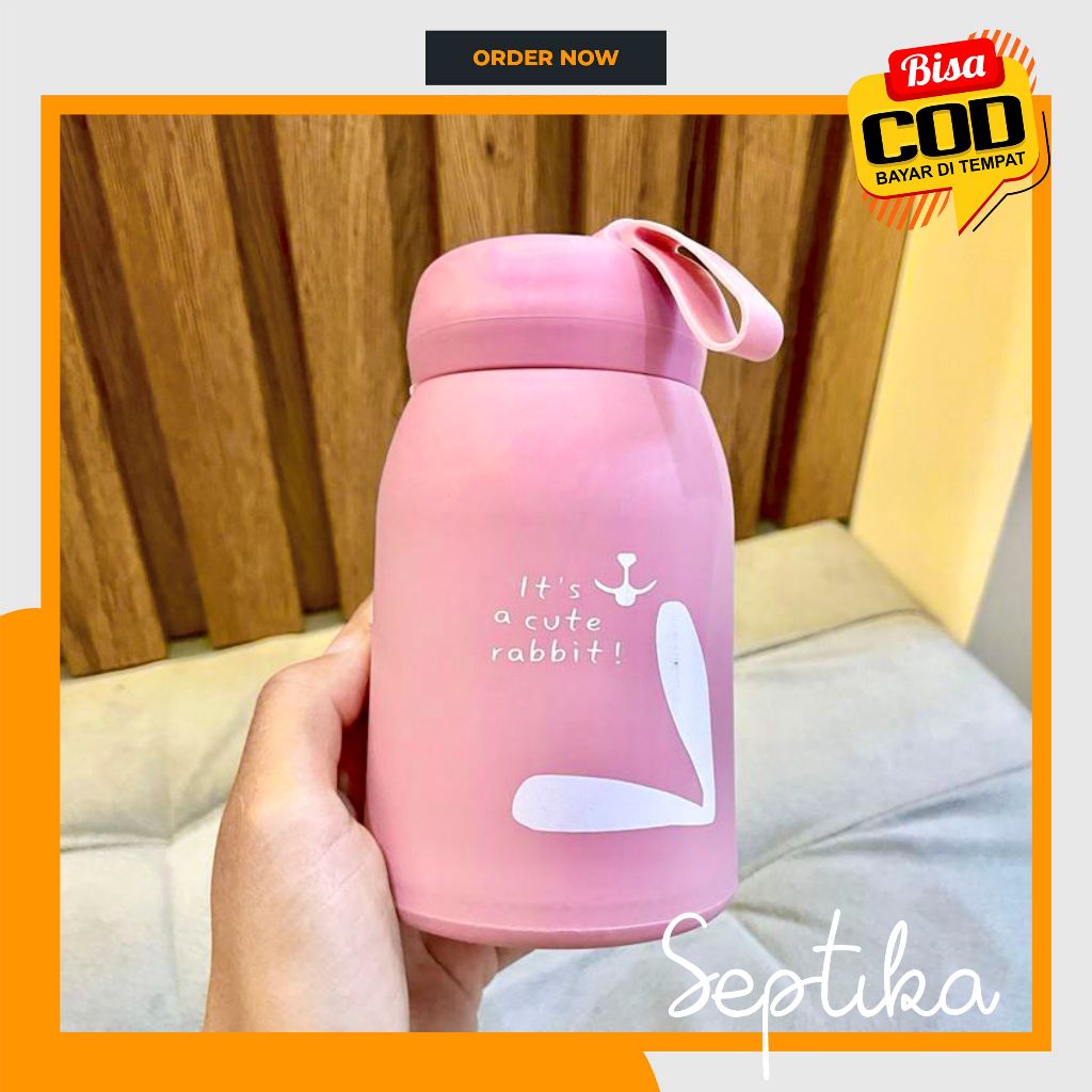 Jual botol kaca rabbit kelinci tanpa box,termos air panas dingin kaca ...