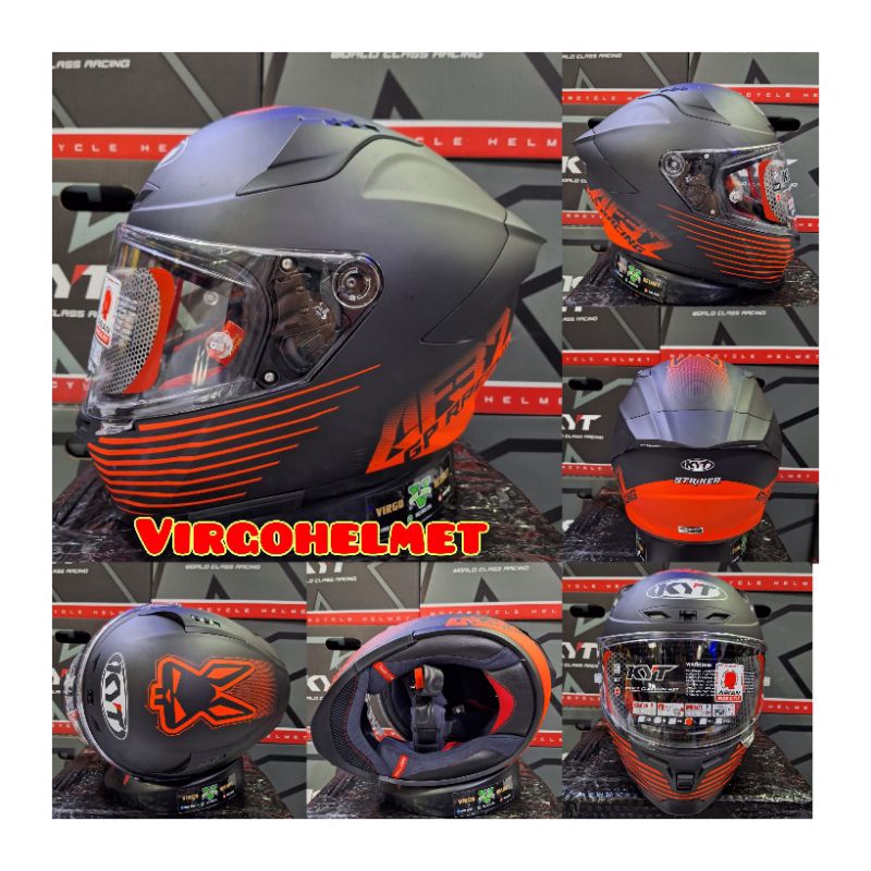 Jual HELM KYT STRIKER AF37 REPLICA MATT BLACK RED ORIGINAL | Shopee ...