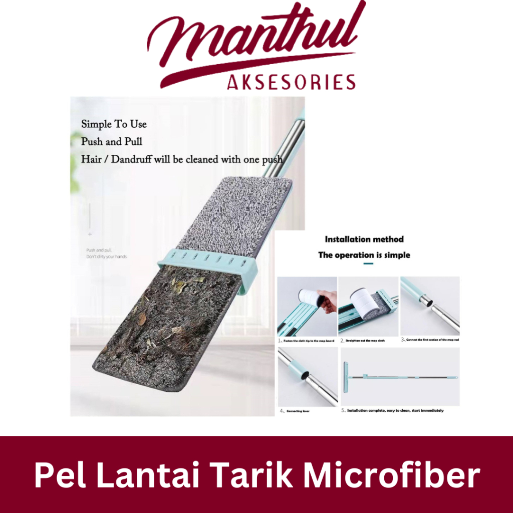 Jual Alat Sapu Pel Lantai Tarik Praktis Microfiber Ultra Flat Mop ...