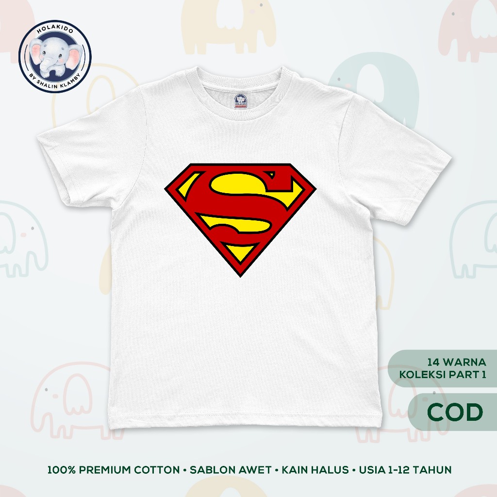 Jual Baju Kaos Anak Superman Usia 1-8 Tahun Kaos Distro Anak Baju ...