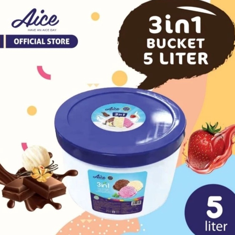 Jual BZJD9688 MEGA SALE ICE CREAM AICE UKURAN 5 LITER 3 RASA COKLAT ...