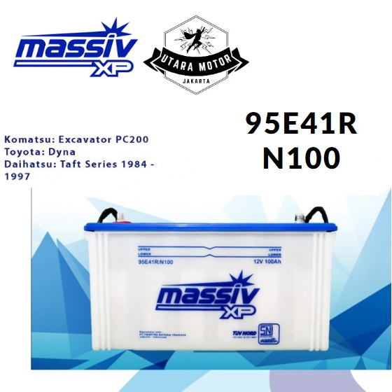 Jual MASSIV Aki Basah Mobil XP 95E41R N100 12V 100Ah Excavator PC200 Toyota | Shopee Indonesia