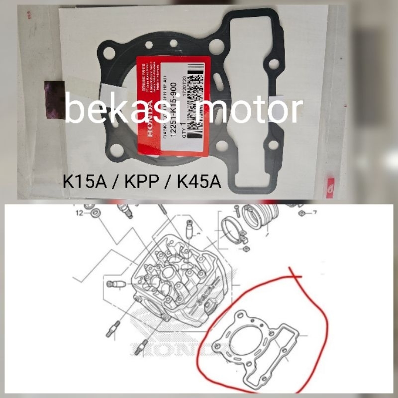 Jual 12251-K15 packing gasket cylinder head honda CBR 150 cb 150 old lama cbr 150R original K15A ...