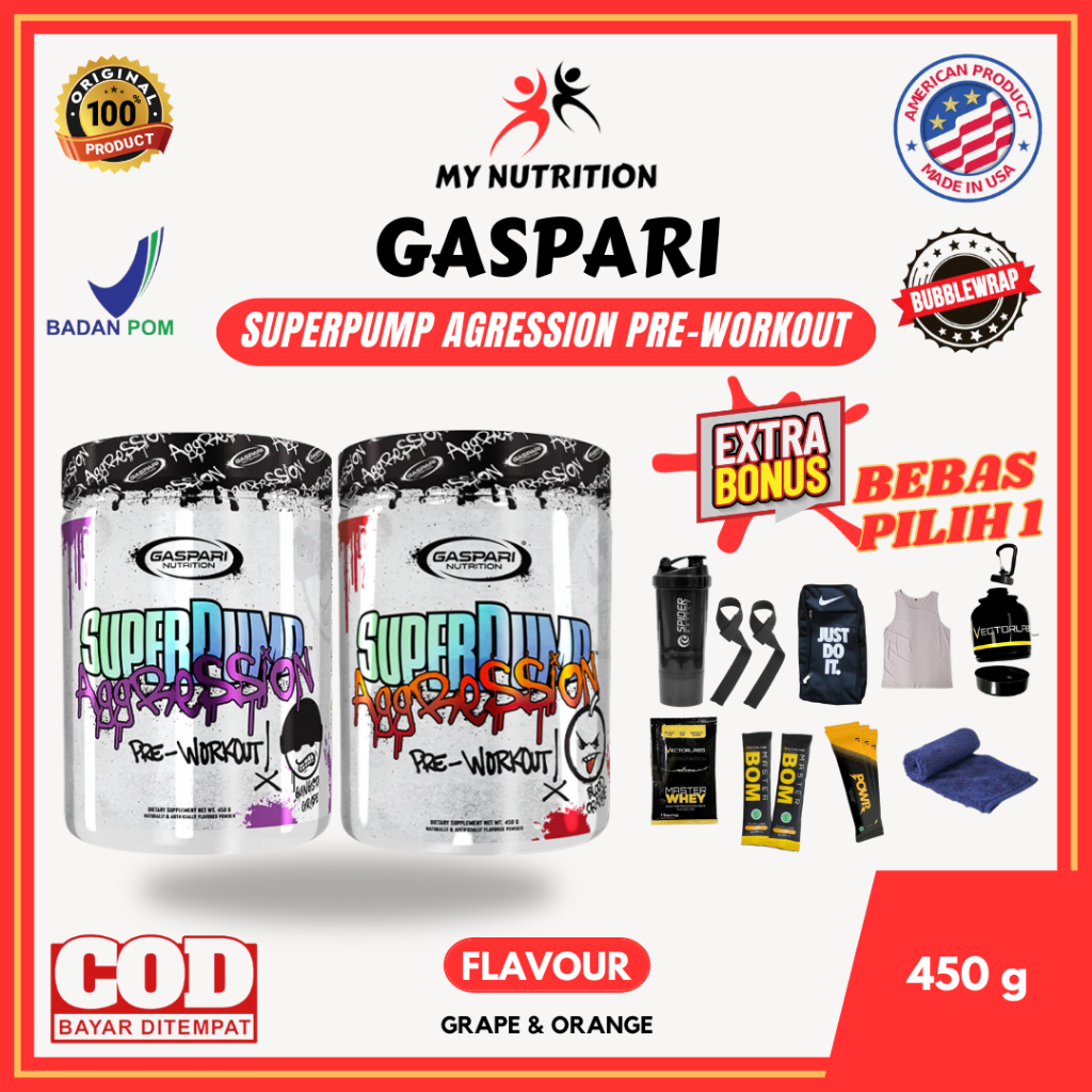 Jual Gaspari Nutrition SuperPump Aggression 450 gram 25 Serving ...