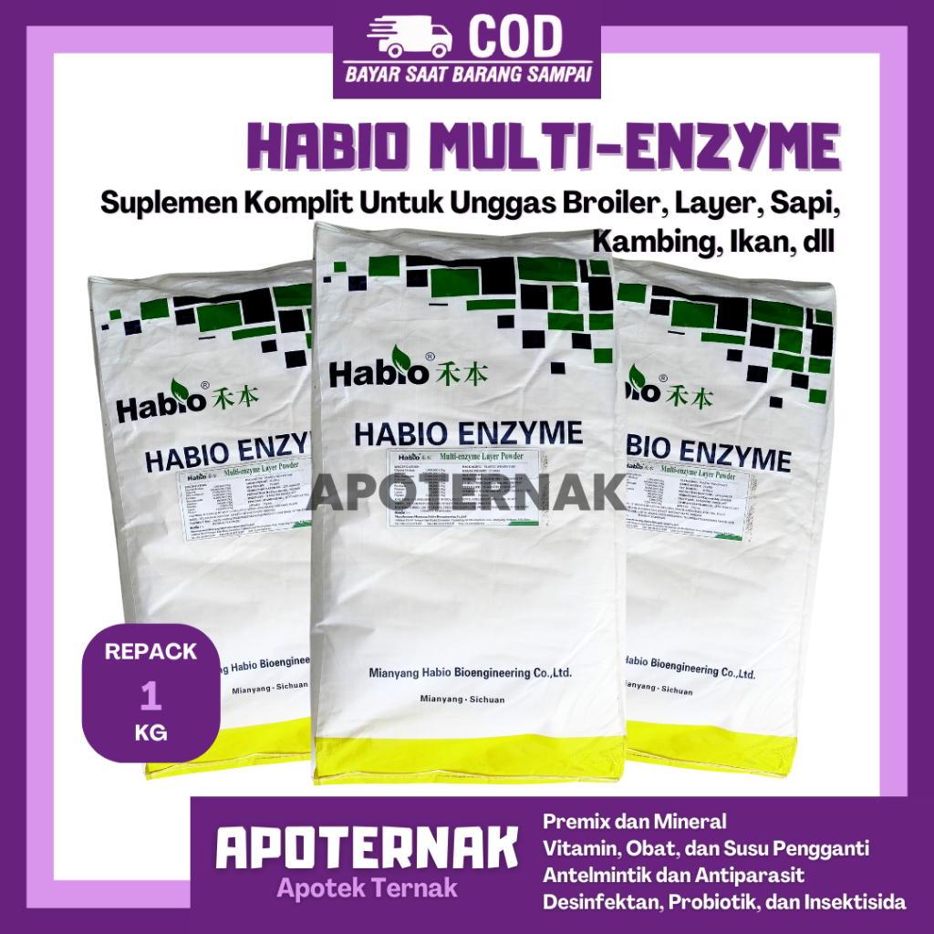 Jual HABIO MULTIENZIM 1 KG - Multi Enzim Enzyme Komplit Campur Pakan ...