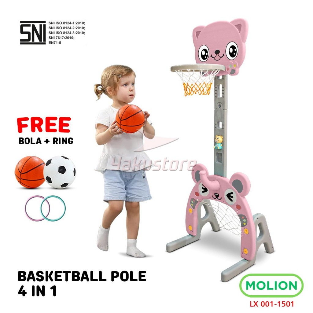 Jual MOLION SNI Mainan Ring Bakset Anak Karakter Lucu 4in1 Gawang Bola ...