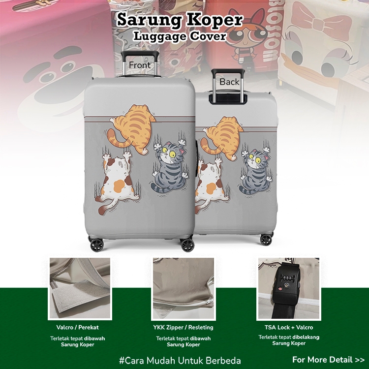 Jual Kucing Lucu Cat 001 Sarung Koper / Pelindung Koper / Luggage Cover ...