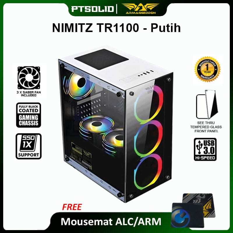 Jual Armaggeddon Nimitz TR1100+ With 3FAN Ring - Casing Gaming | Shopee ...