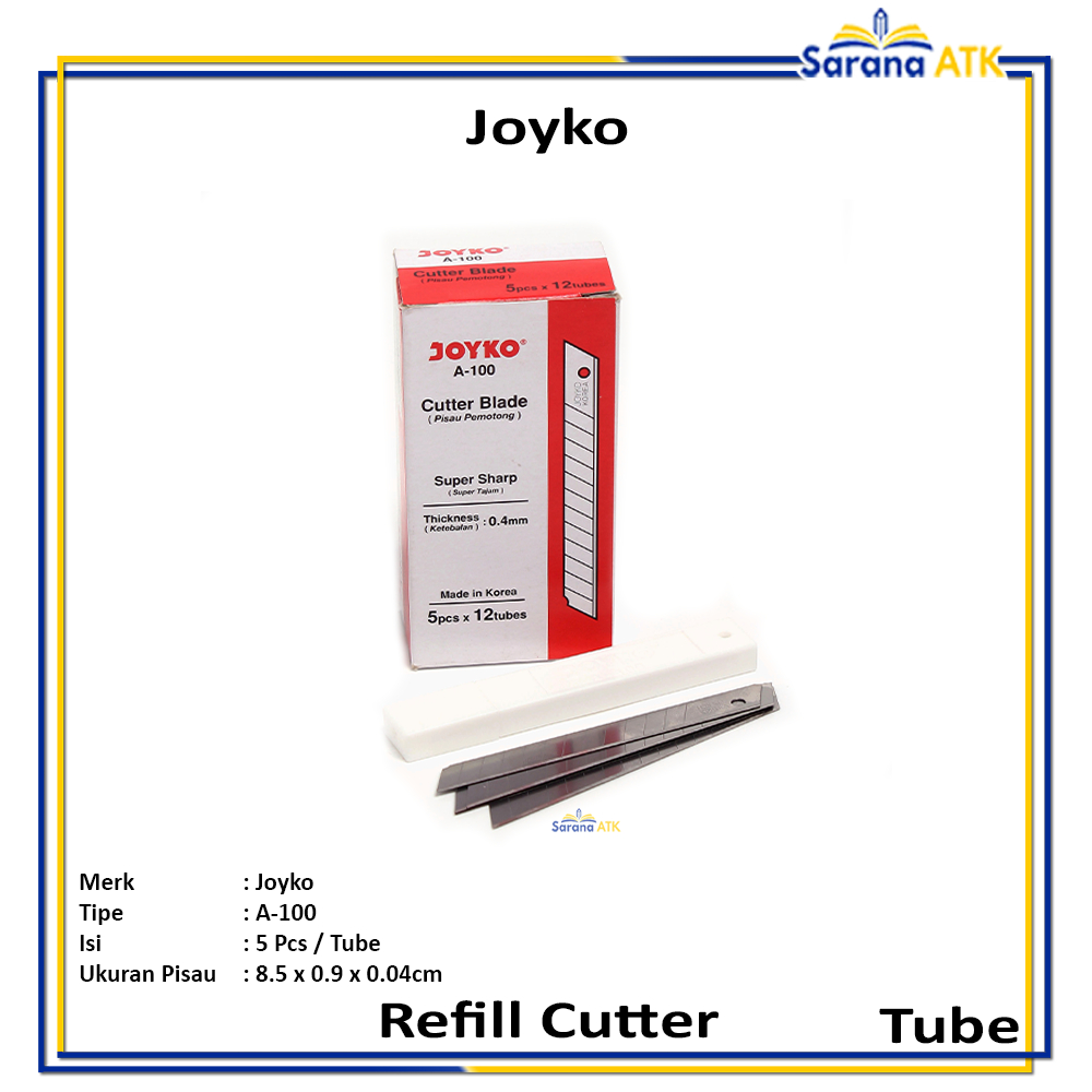 Jual Joyko – Cutter Blade A-100 Isi Cutter Ukuran Kecil – Tube | Shopee ...