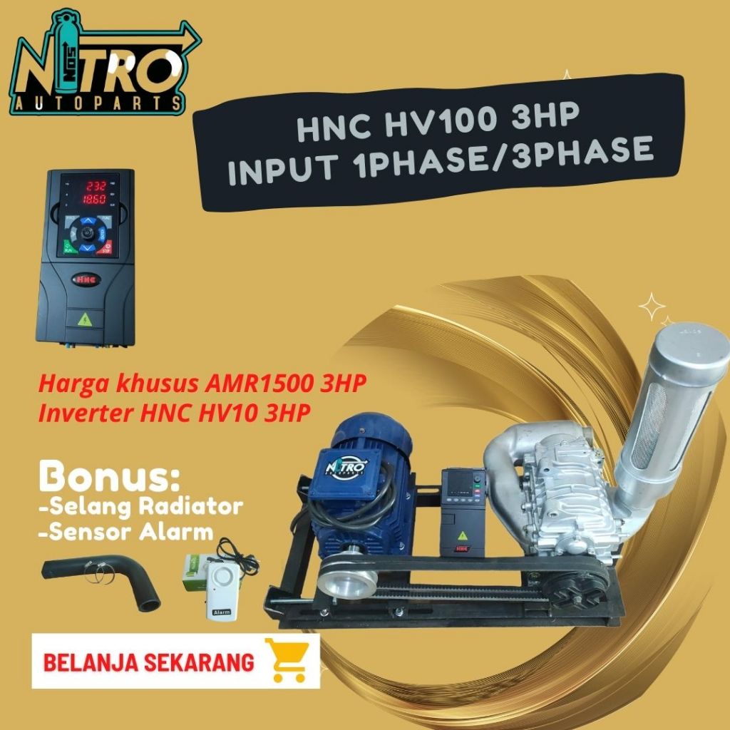 Jual Blower SUPERCHARGER AMR1500 3Hp 2250Watt Inverter HNC HV100 3Hp ...