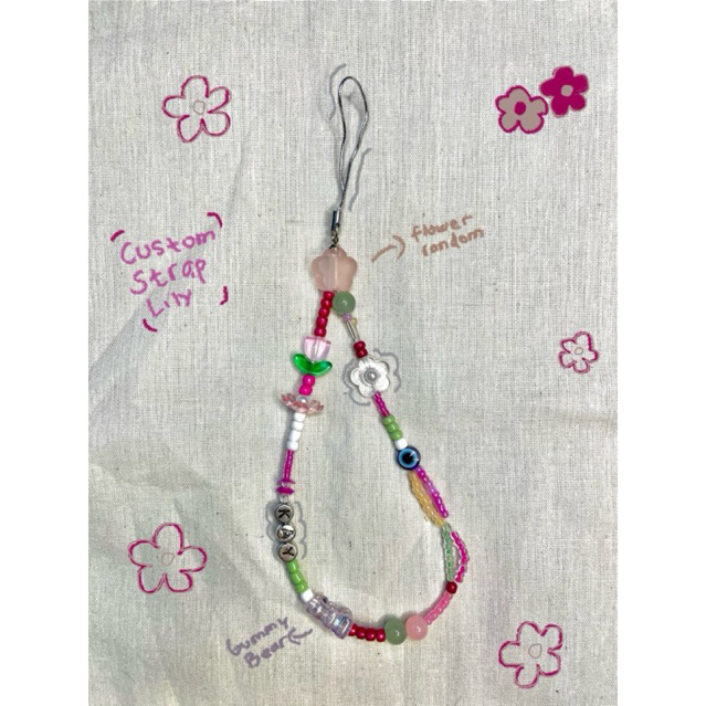 Jual custom strap lily | Strap Phone | Strap Manik | Lanyard HP ...
