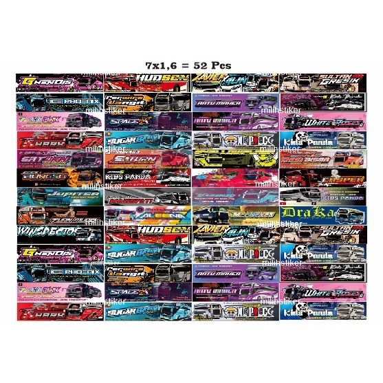 Jual Stiker Bus Viral Telolet Basuri 100 Pcs Bahan Glossy Anti Air Ratu ...