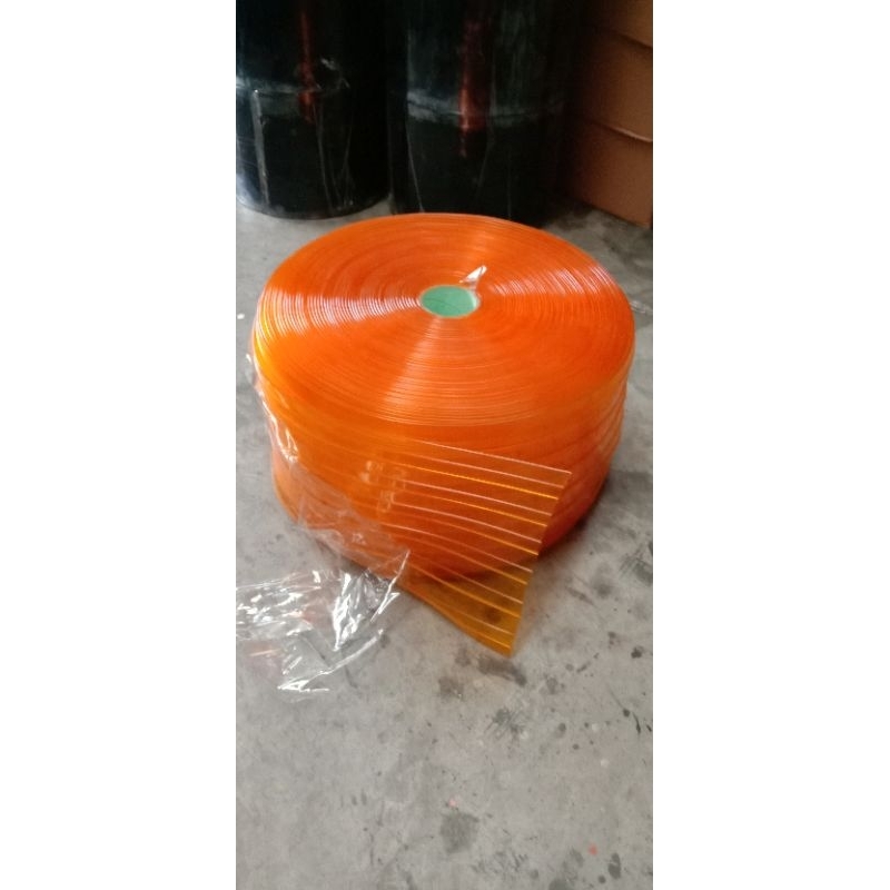 Jual TIRAI PVC STRIP CURTAIN / TIRAI PVC Per Roll Ribbed ORANGE 3mm ...