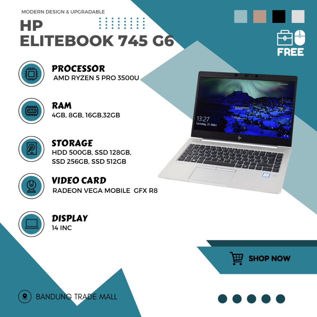 Jual Laptop Gaming HP Elitebook 745 G6 AMD Ryzen Ram 16GB SSD 256GB ...